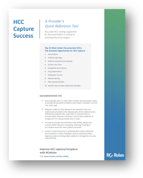 HCC Capture Success: A Provider's Quick Reference Tool | RCxRules